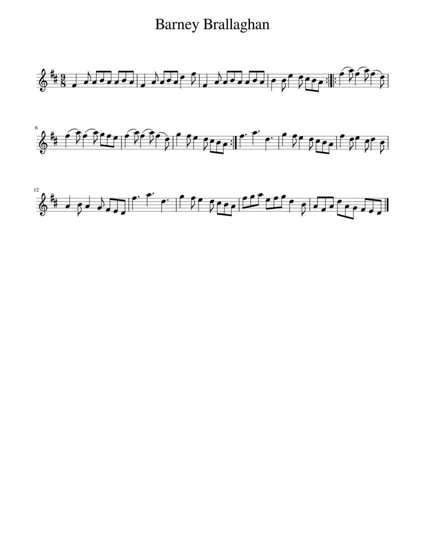 Barney Brallaghan Sheet music for Piano (Solo) Easy | Musescore.com