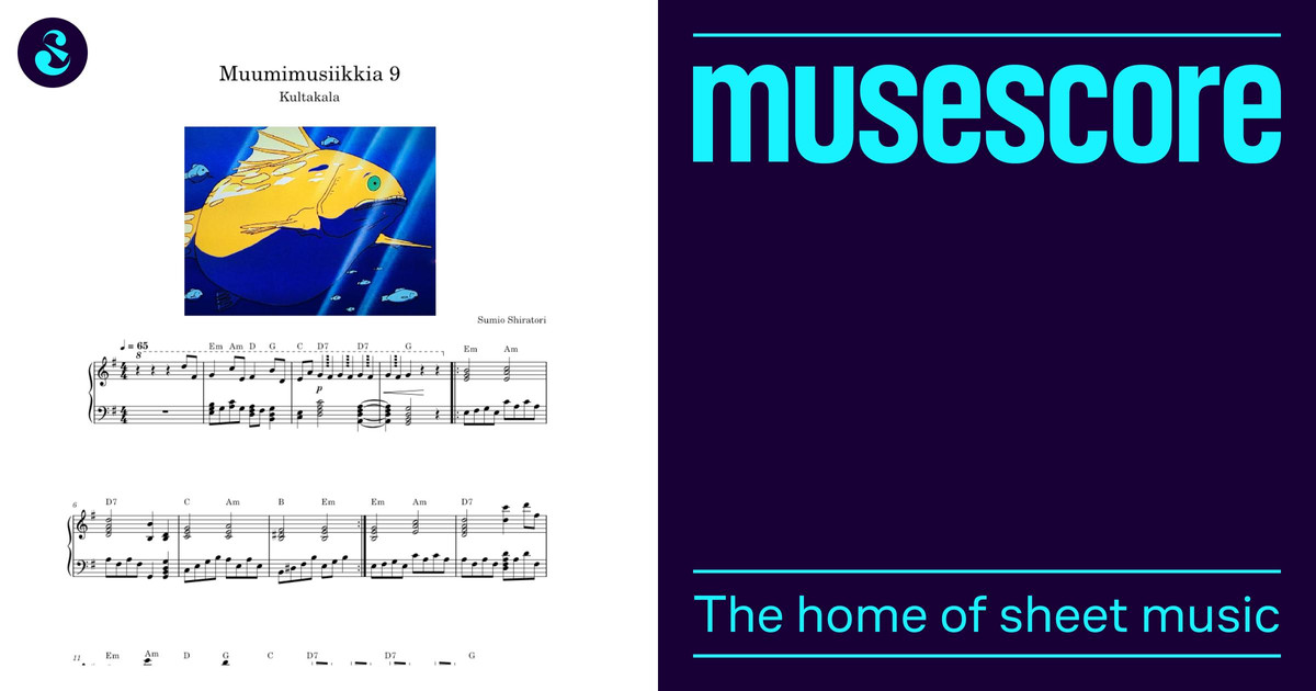 Muumimusiikkia / Moomin Music 9 - kultakala Sheet Music for Piano (Solo ...