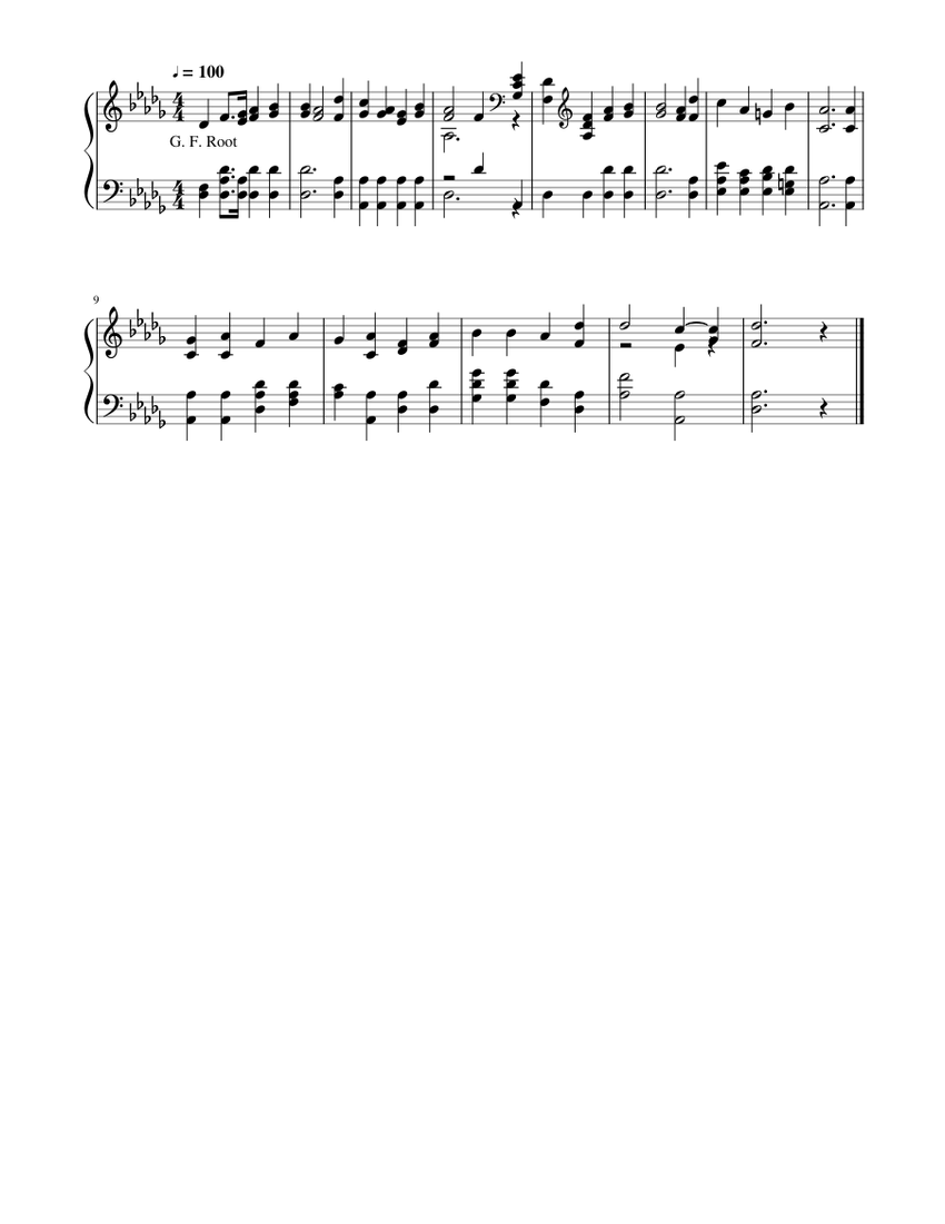 Come, let us gladly sing - G. F. Root Sheet music for Piano (Solo) Easy ...