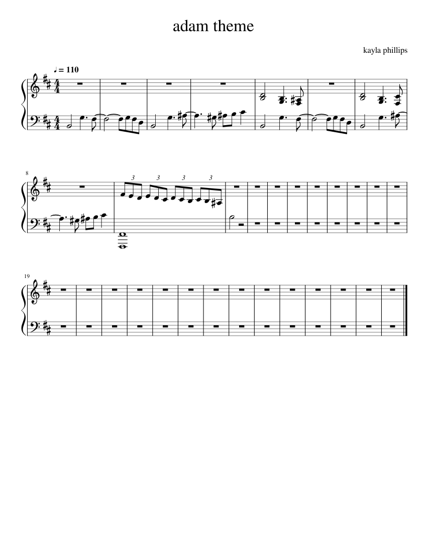 adam_theme Sheet Music for Piano (Solo) Easy | MuseScore.com