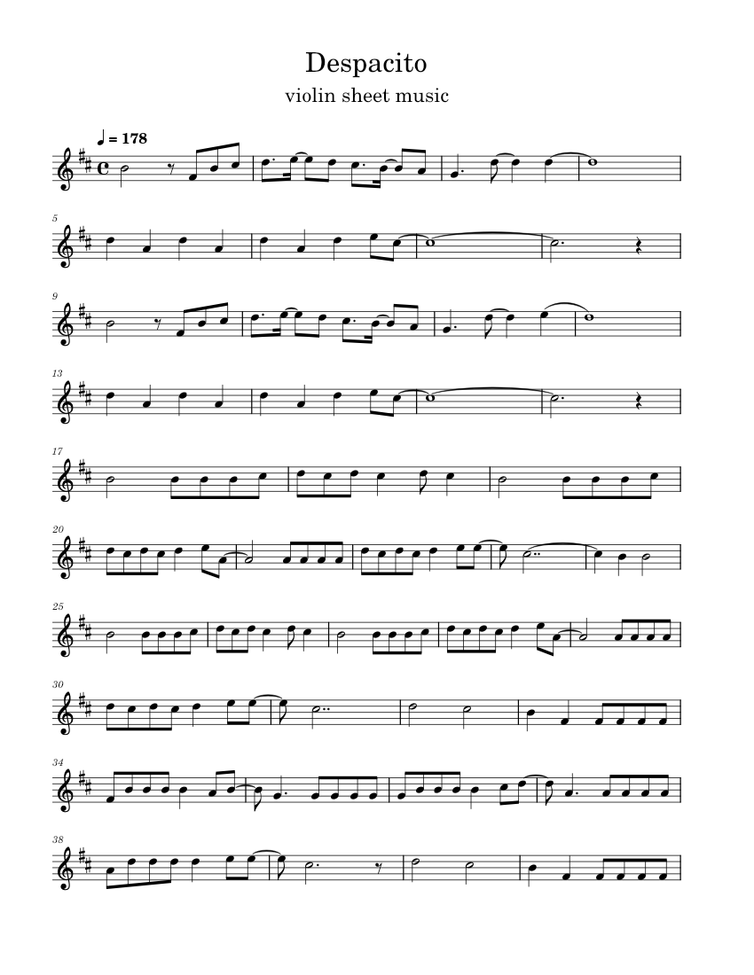 Despacito – Luis Fonsi Despacito Sheet music for Violin (Solo ...