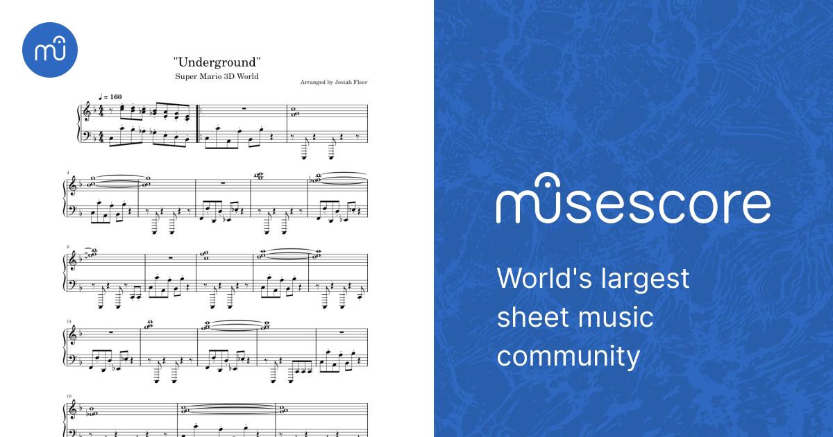 Underground - Super Mario 3D World OST Sheet Music for Piano (Solo ...