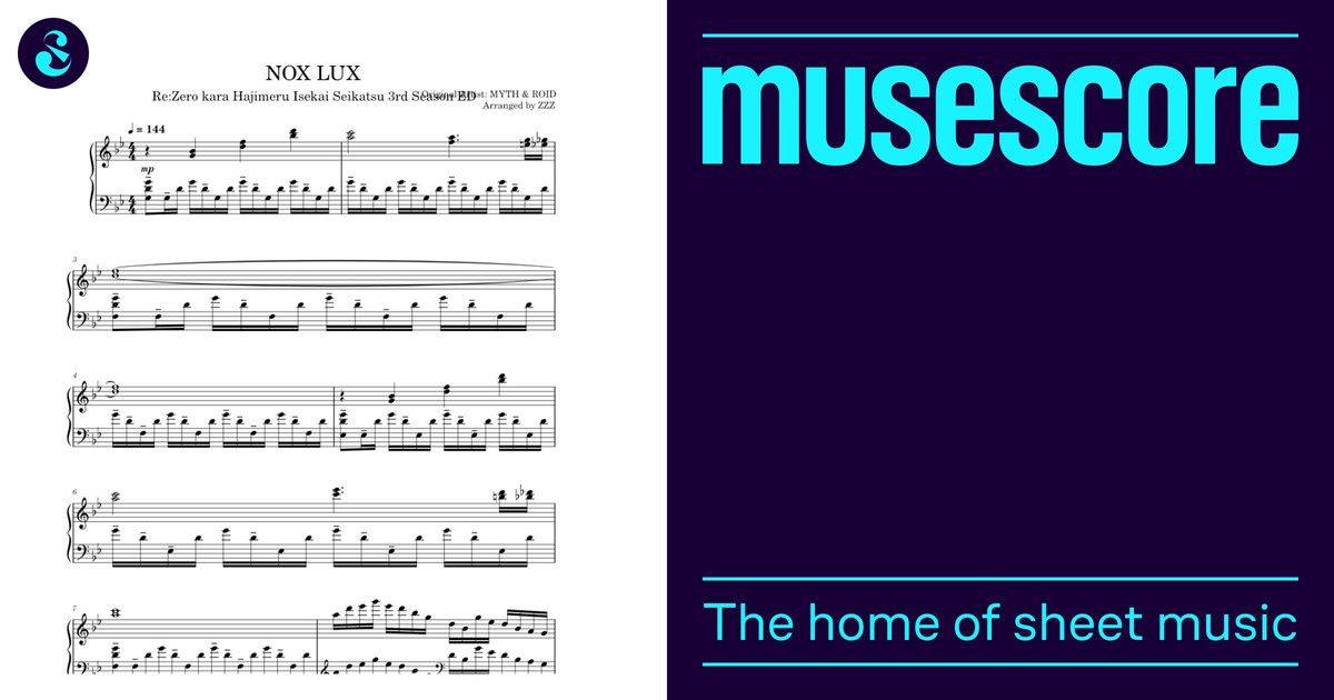 NOX LUX – MYTH & ROID Sheet Music for Piano (Solo) | MuseScore.com