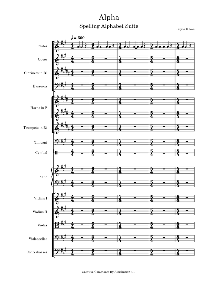 Alpha Sheet music for Piano, Flute, Oboe, Clarinet in b-flat & more instruments (Symphony ...