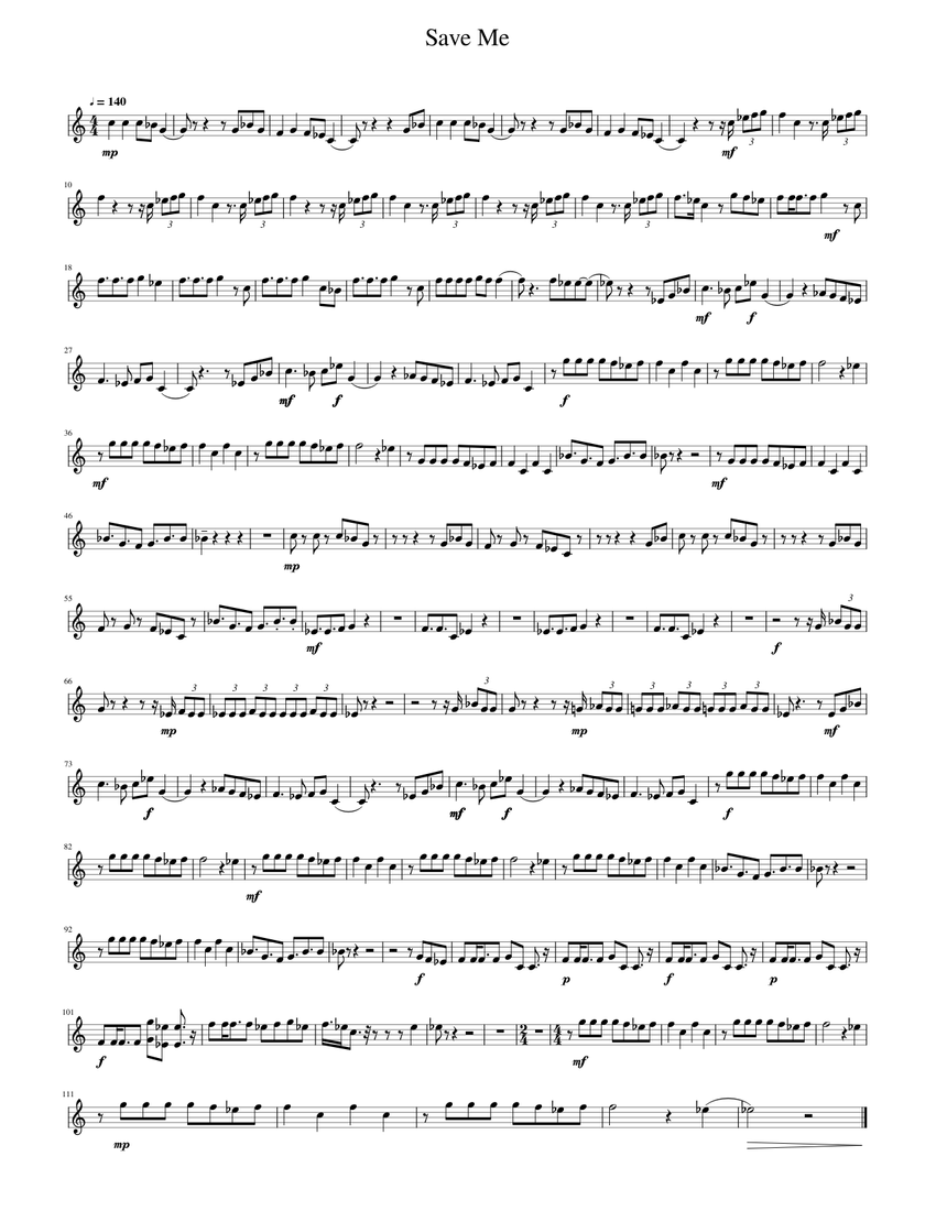 BTS - Save Me - Cornet/Trumpet Sheet Music for Cornet (Solo ...