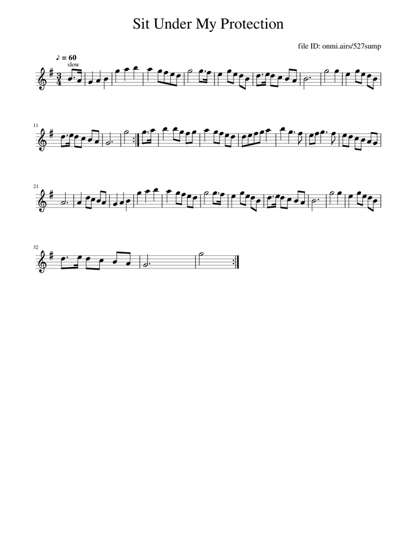 Sit Under My Protection Sheet music for Piano (Solo) Easy | Musescore.com