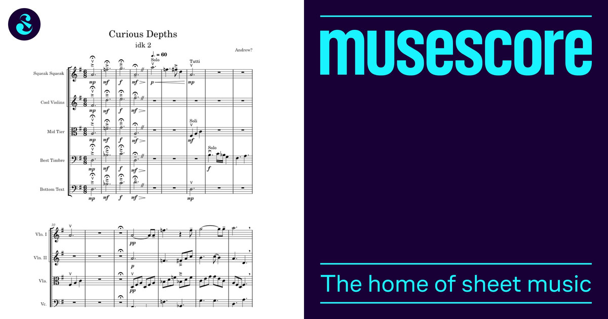 Curious Depths Sheet music for Contrabass, Violin, Viola, Cello (String ...