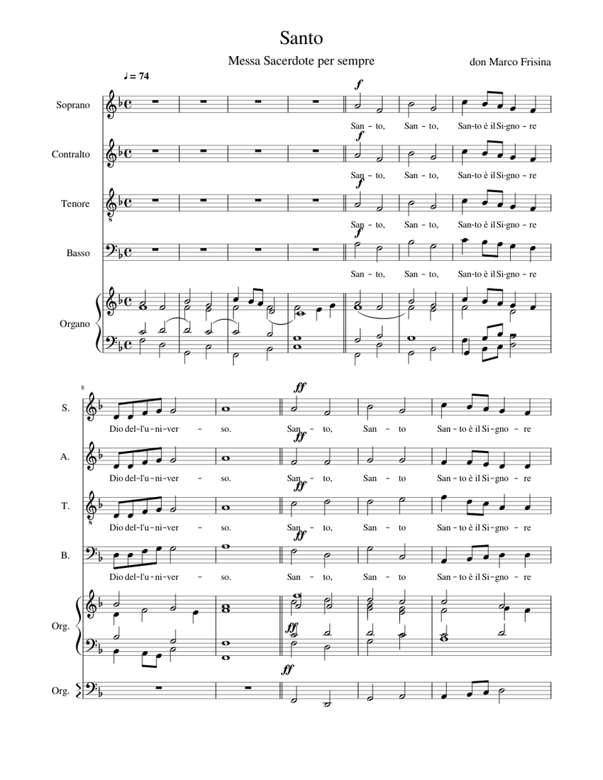 Santo - piano tutorial