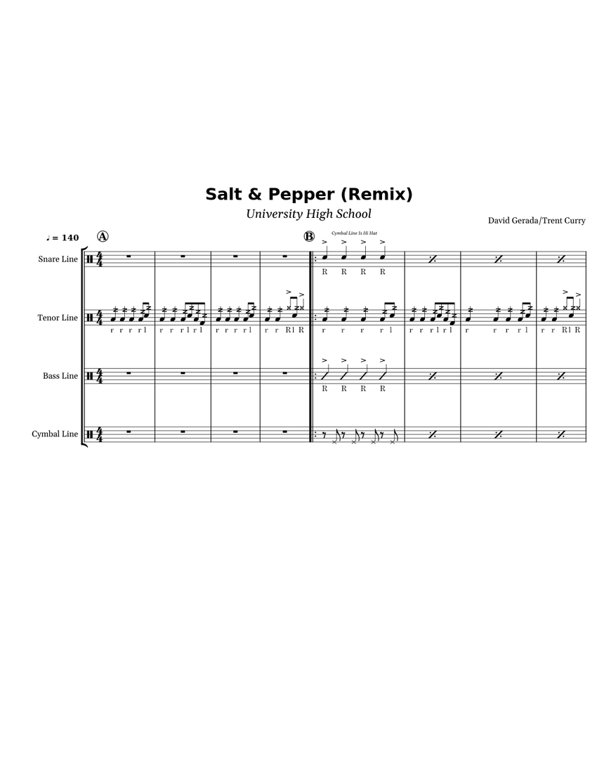 Salt & Pepper (Remix) Sheet music for Snare drum, Crash, Tenor drum ...
