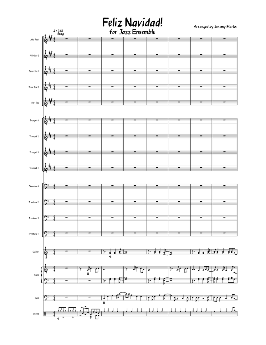 Feliz navidad – José Feliciano Feliz Navidad! Sheet Music for Piano ...