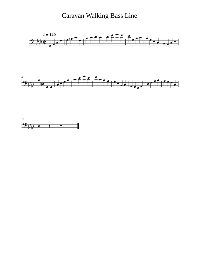 Caravan – Duke Ellington Caravan Walking Bass Line Sheet Music for ...