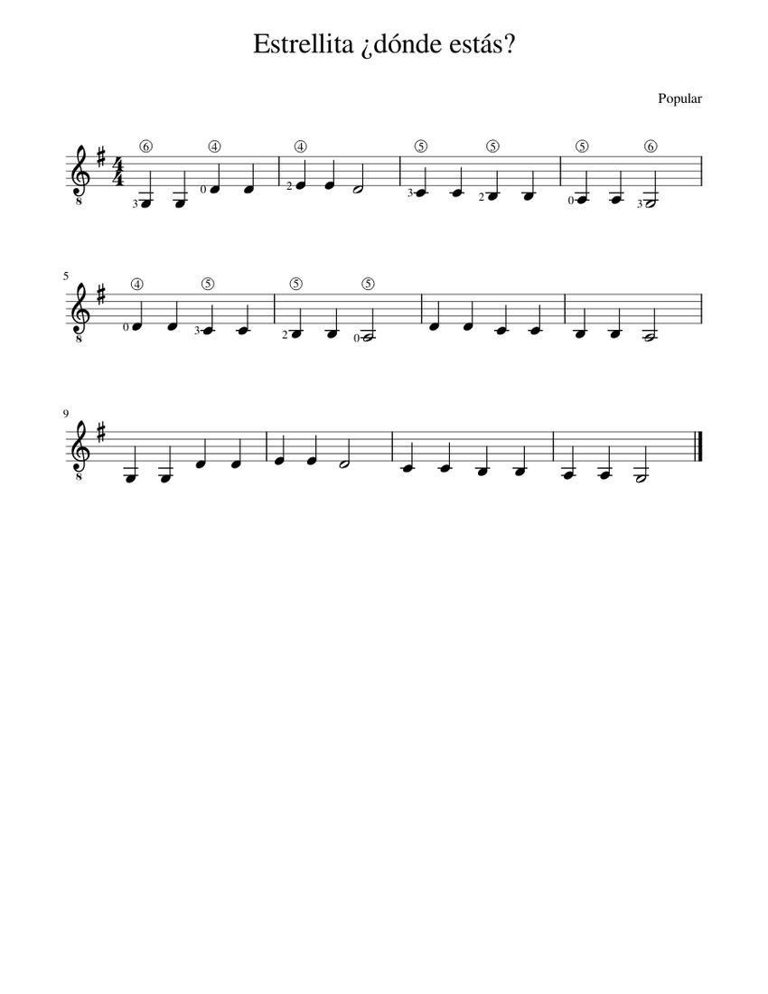 Estrellita ¿dónde estás? Sheet music for Guitar (Solo) | Musescore.com