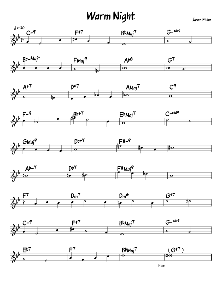Warm Night Sheet Music for Piano (Solo) Easy | MuseScore.com