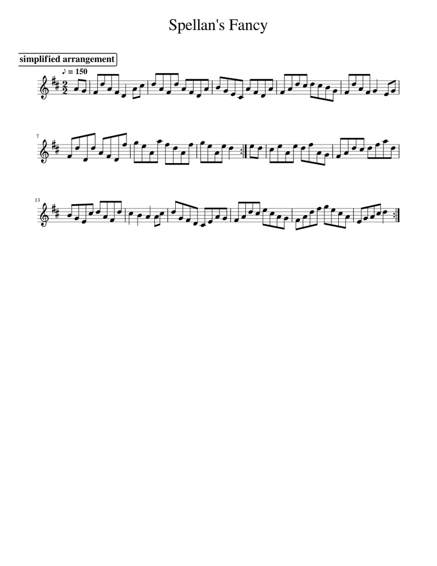 Spellan's Fancy Sheet music for Piano (Solo) Easy | Musescore.com