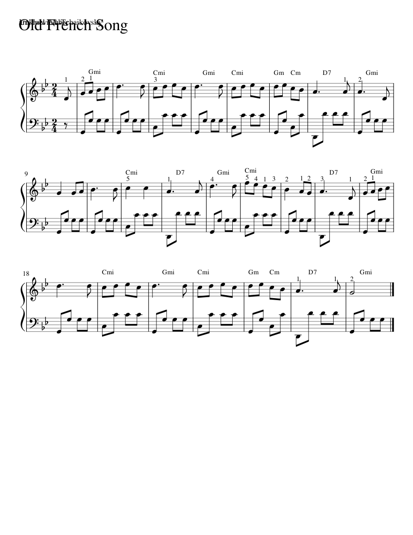 Old French Song Sheet music for Piano (Solo) Easy | Musescore.com