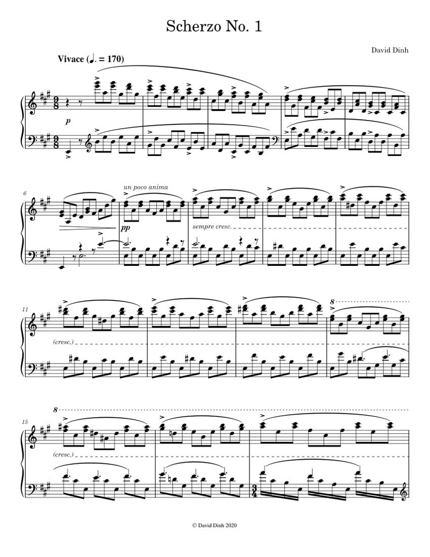 Scherzo No. 1 Sheet Music for Piano (Solo) | MuseScore.com