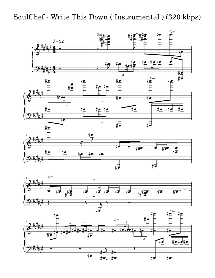 Write this down – Soulchef SoulChef - Write This Down Sheet music for ...