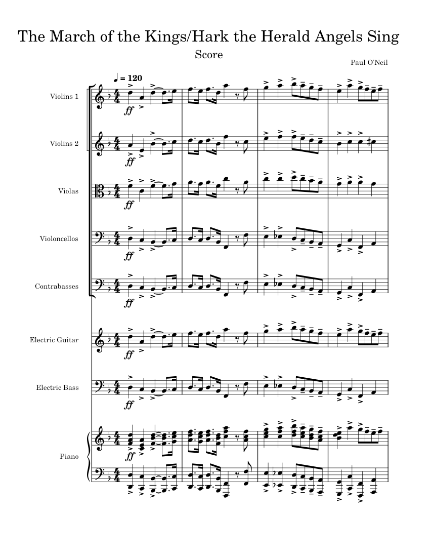 March of the Kings (Hark the Herald Angels Sing) Sheet music for Piano ...