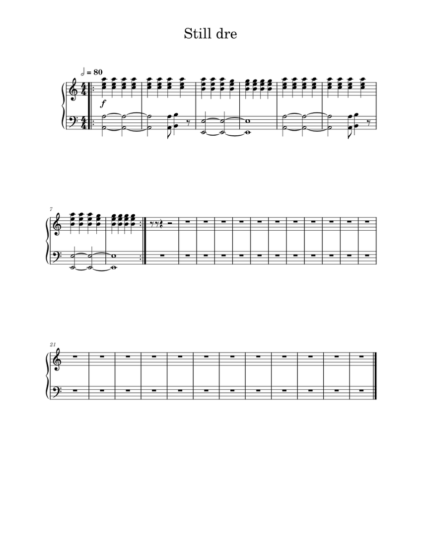 Still D.R.E. – Dr. Dre (Warmup) Sheet music for Piano (Solo) Easy ...