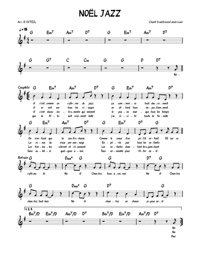 Noel jazz – Traditional NOËL JAZZ Sheet music for Piano (Choral ...