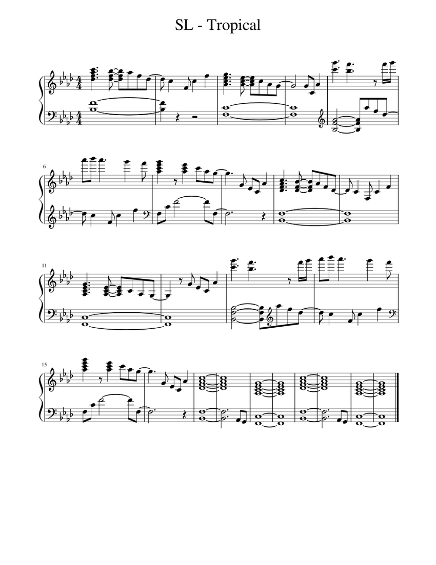 SL - Tropical Sheet music for Piano (Solo) | Musescore.com