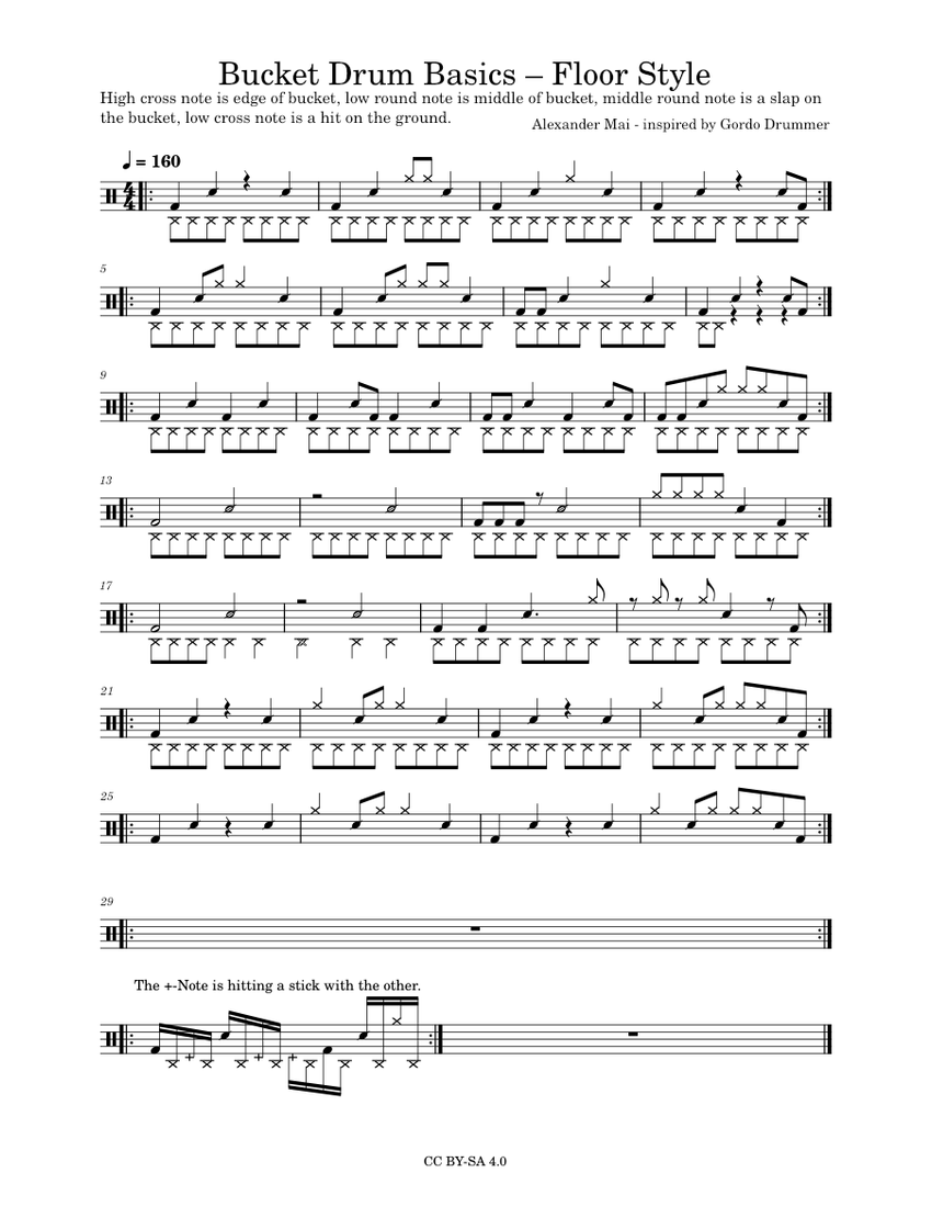 Bucket Drum Basics — Floor Style Sheet Music for Drum group (Solo ...