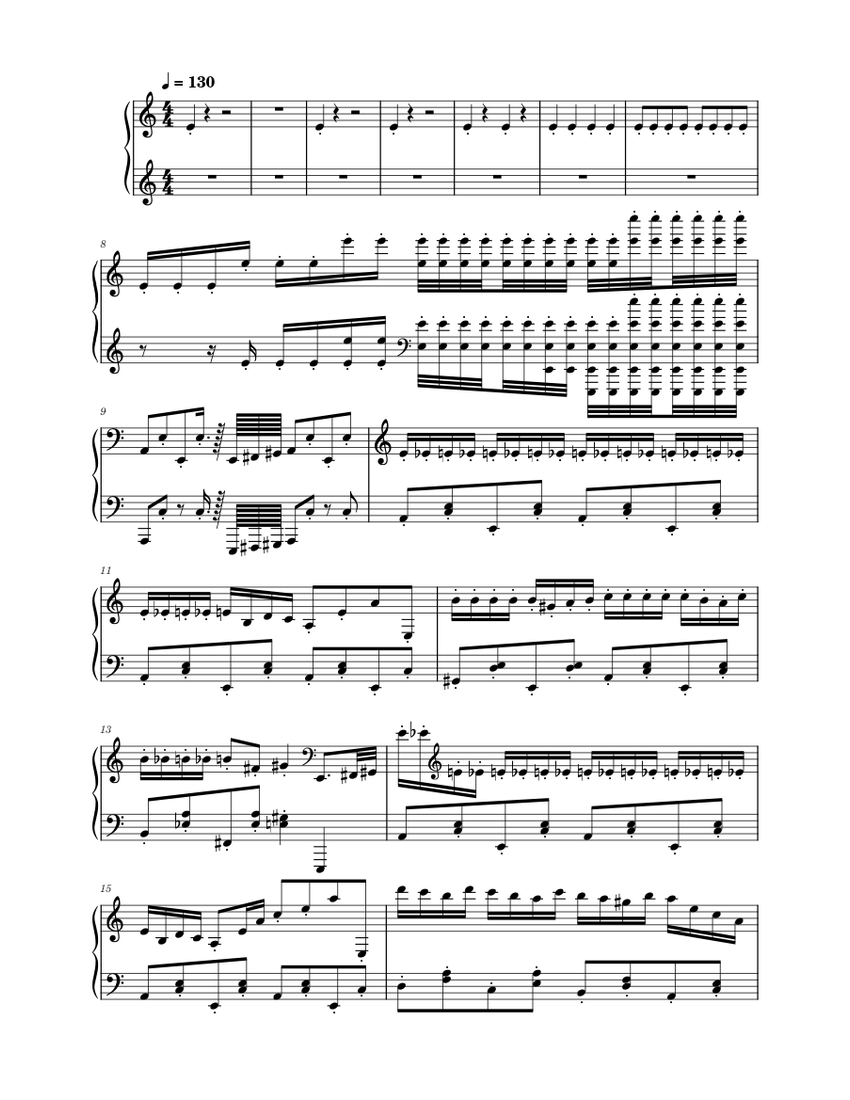 Rush E-lise Sheet music for Piano (Piano Sextet) | Musescore.com