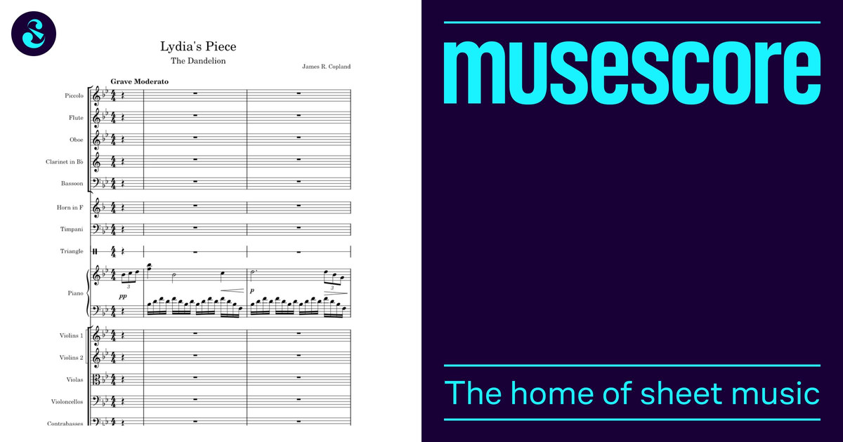 Lydia's Piece, "Dandelion" – James R. Copland Sheet Music for Piano ...