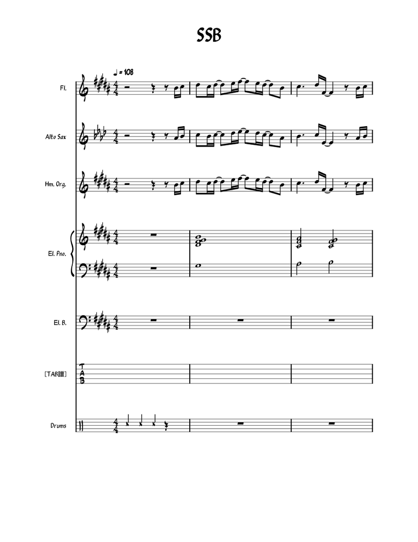 SSB Sheet music for Piano, Organ, Flute, Saxophone alto & more ...