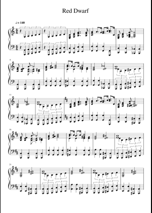 Red Dwarf Title Theme Sheet Music for Piano (Solo) Easy | MuseScore.com