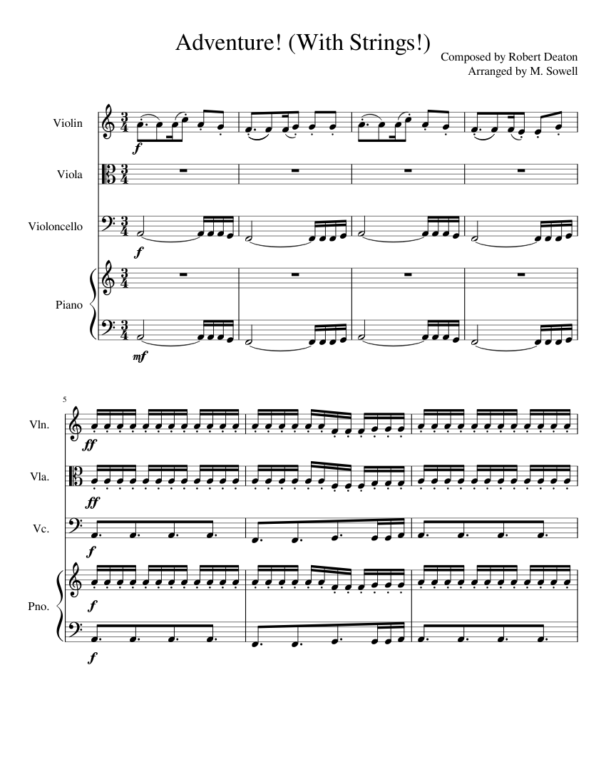 Adventure With Strings - piano tutorial