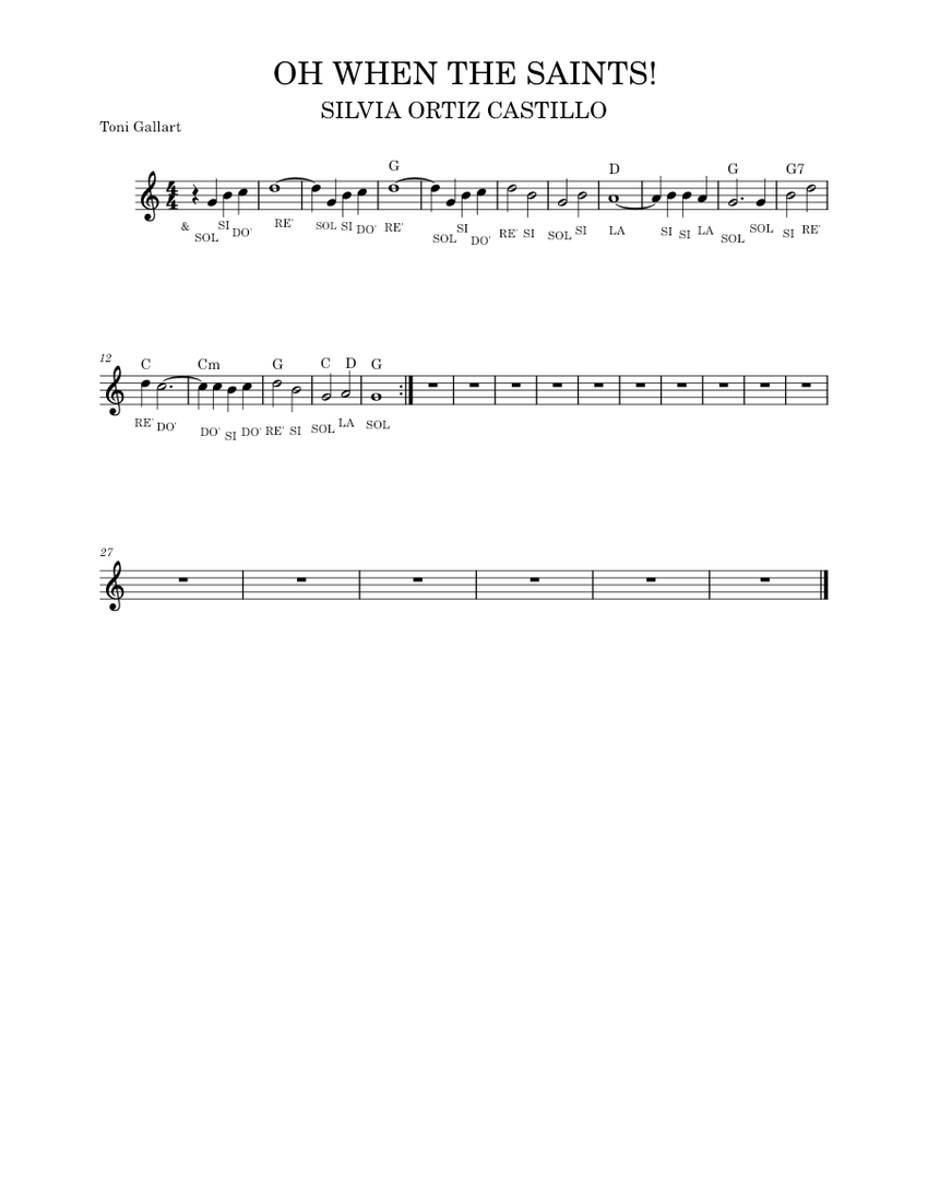 Oh when the Saints – Misc tunes Sheet music for Piano (Solo) Easy ...