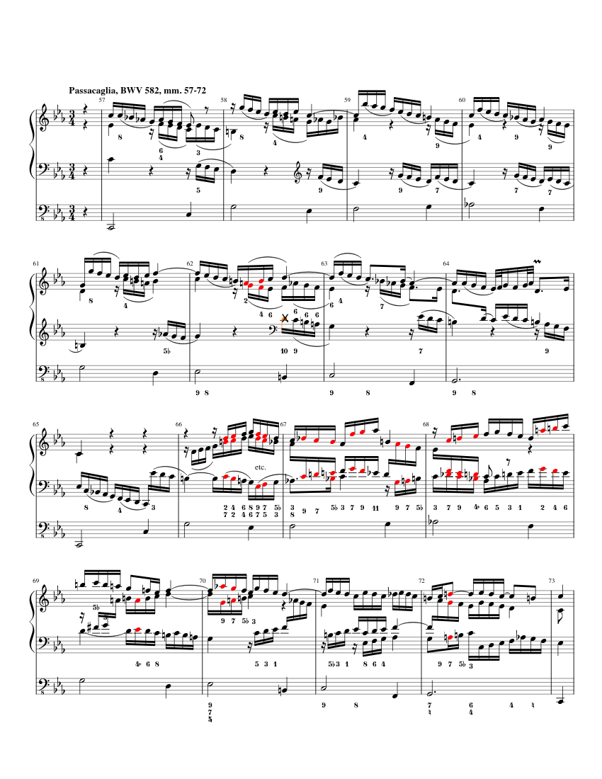 Passacaglia in C minor, BWV 582 - Johann Sebastian Bach Sheet Music for ...