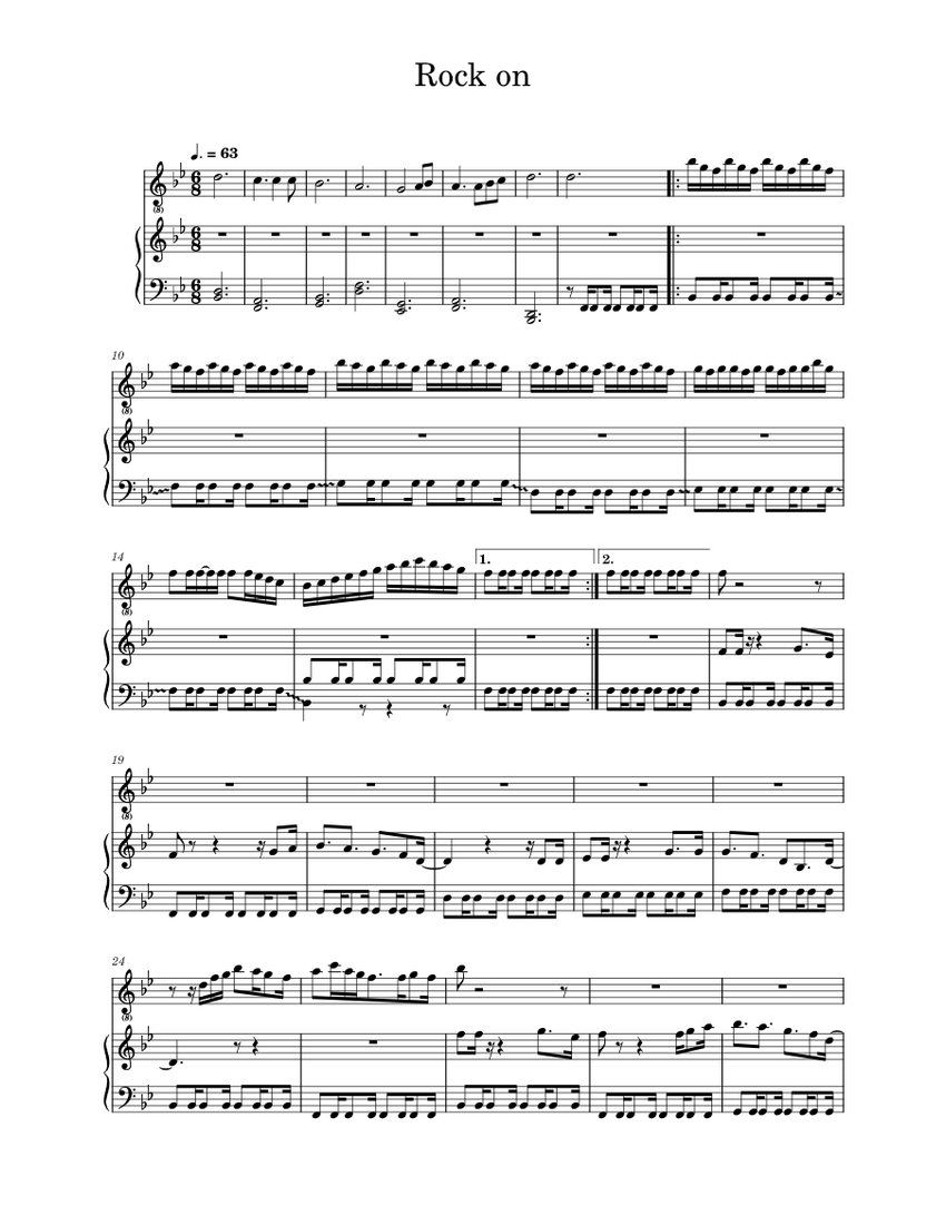 Rock on Sheet Music for Piano, Vocals (Solo) | MuseScore.com