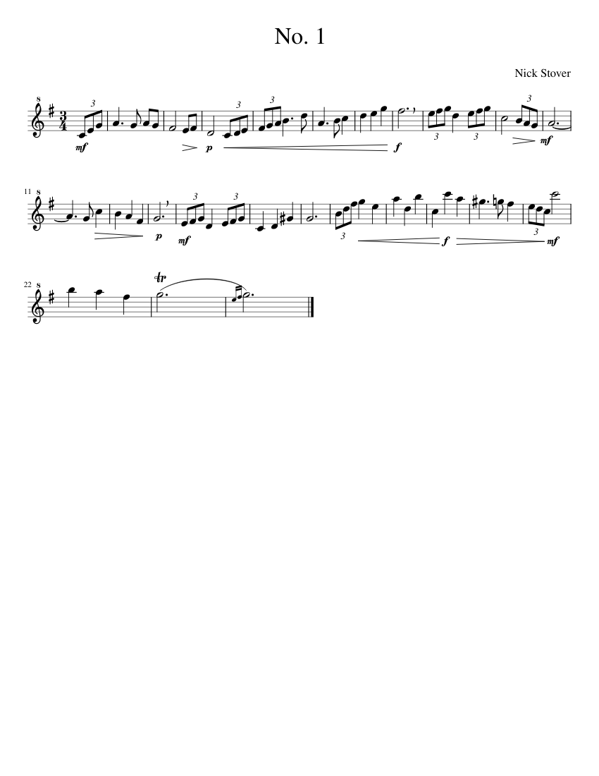 Recorder Solo No. 1 Sheet Music for Recorder (Solo) | MuseScore.com