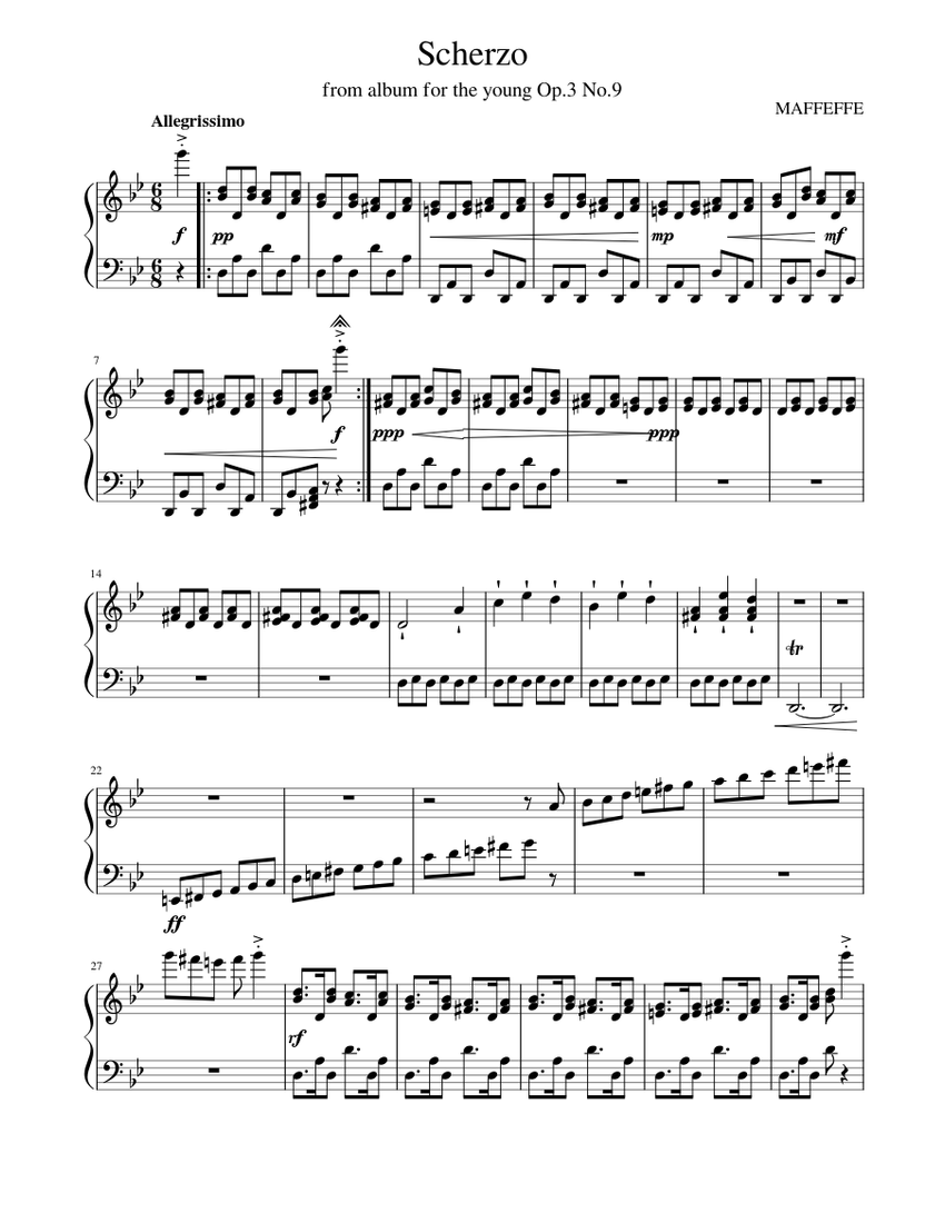 Scherzo Sheet music for Piano (Solo) | Musescore.com