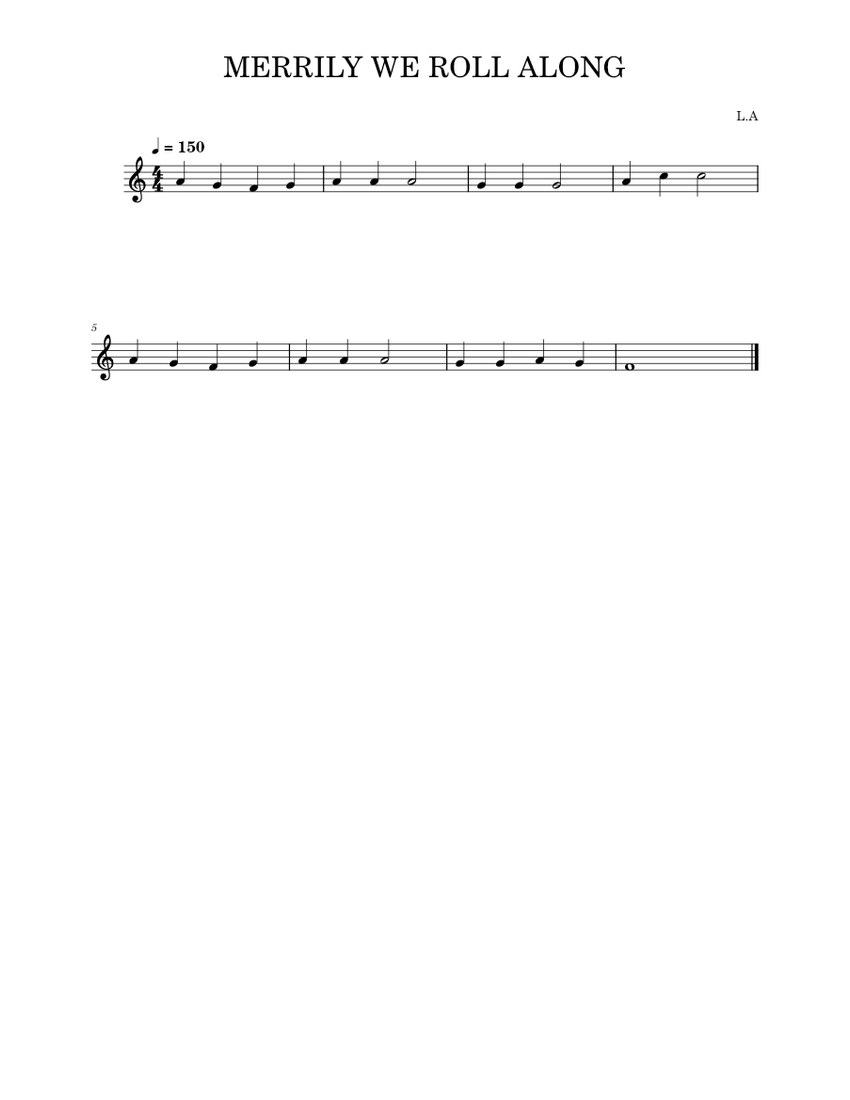 Merrily we roll along – ĐSA102 Sheet music for Piano (Solo) Easy ...