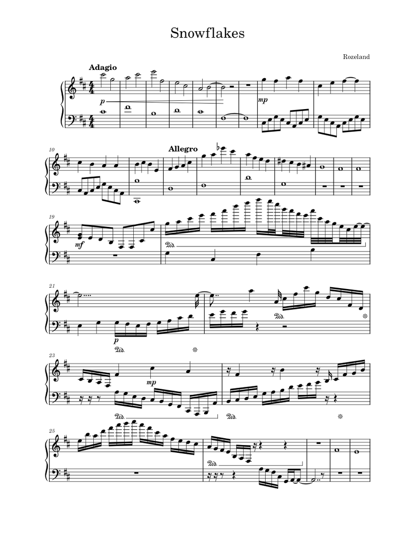 Snowflakes Sheet music for Piano (Solo) | Musescore.com
