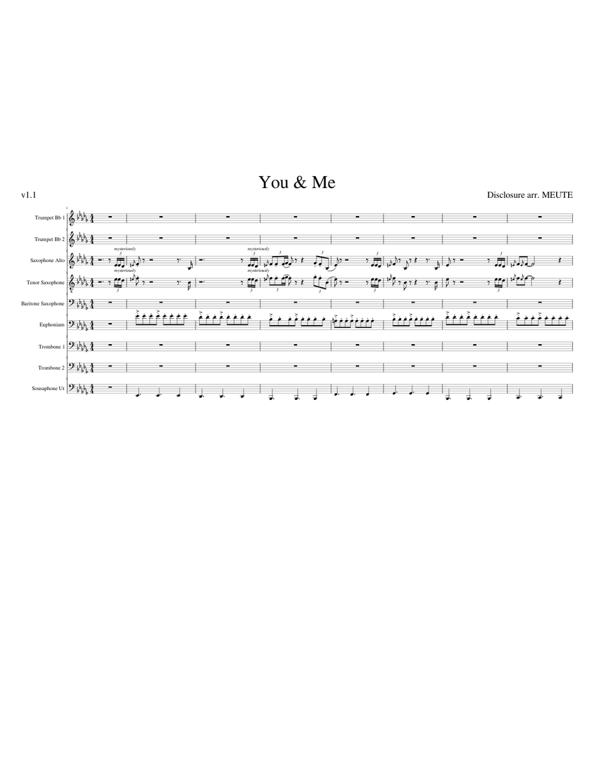 You & Me - Meute Sheet music for Trombone, Euphonium, Saxophone alto ...