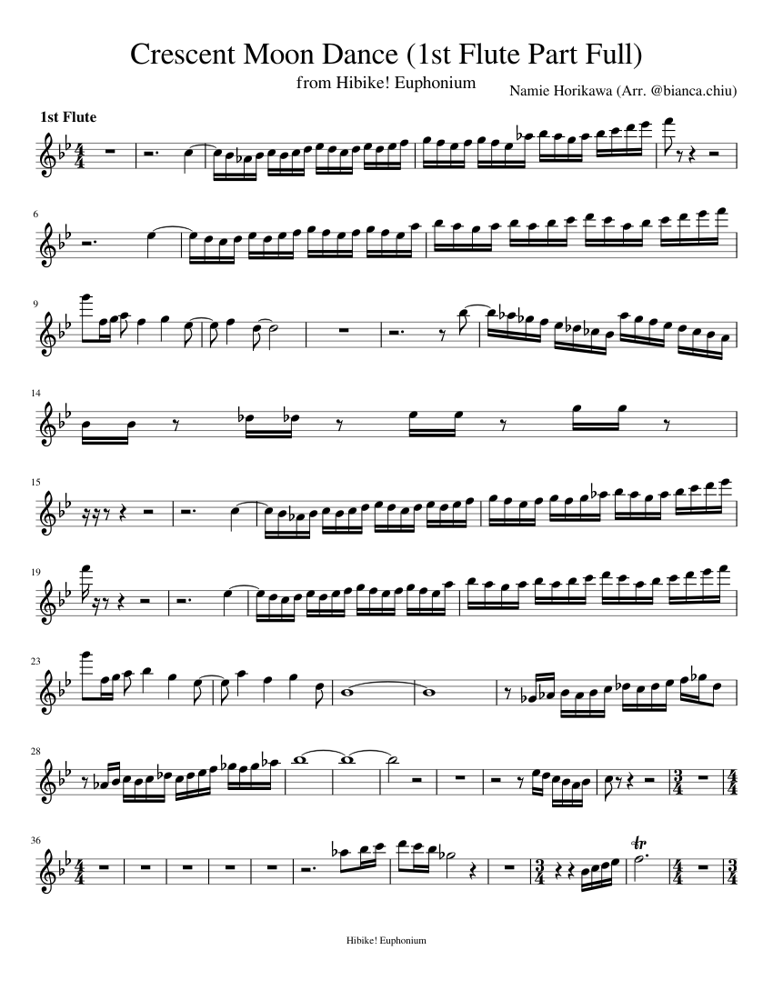 Crescent Moon Dance (1st Flute Part Full) Sheet music for Flute (Solo) | Musescore.com