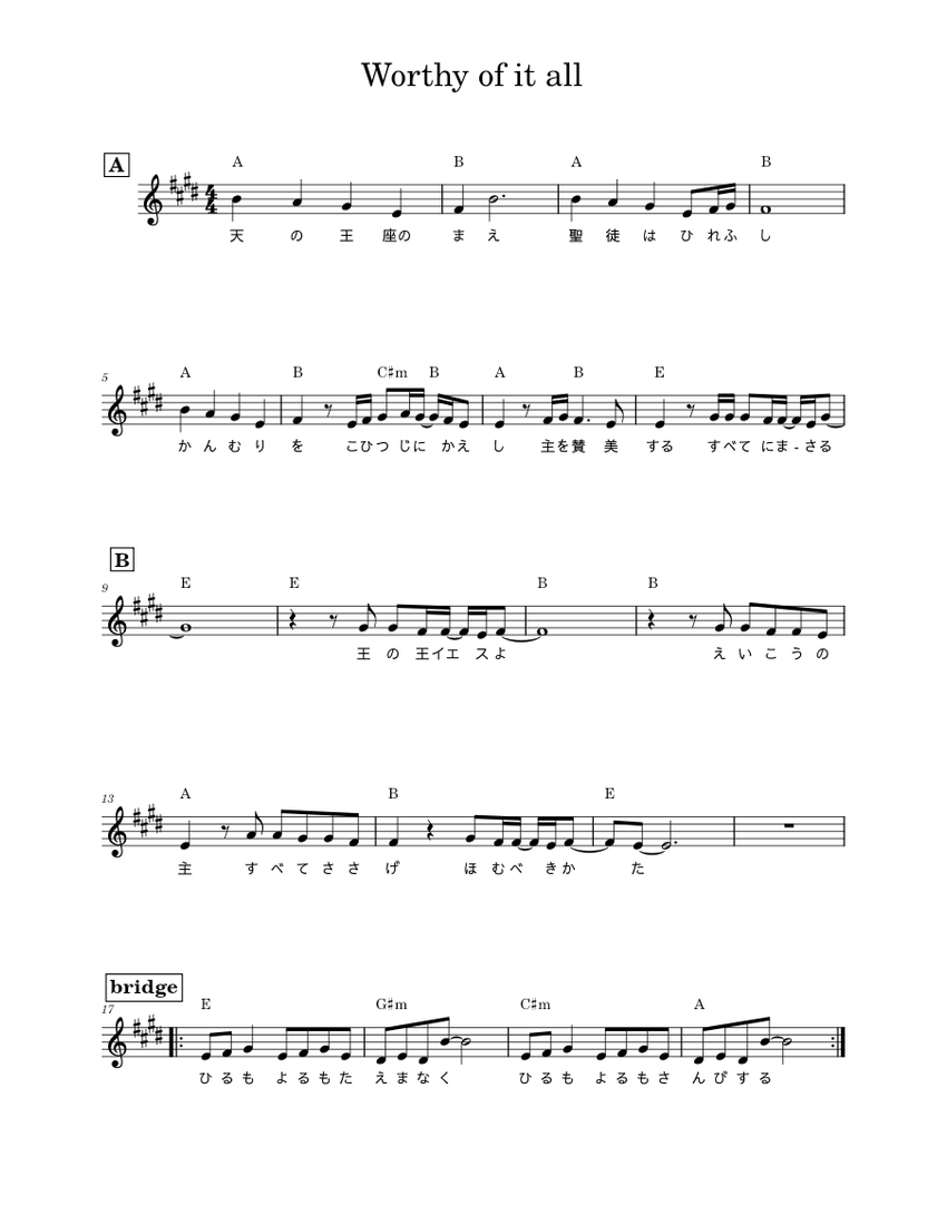 Worthy Of It All Sheet Music For Piano Solo Musescore worthy-of-it-all-sheet-music-for-piano-solo-musescore