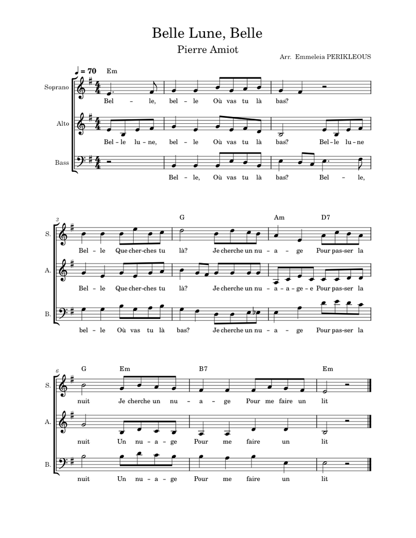 Belle Lune, Belle - piano tutorial