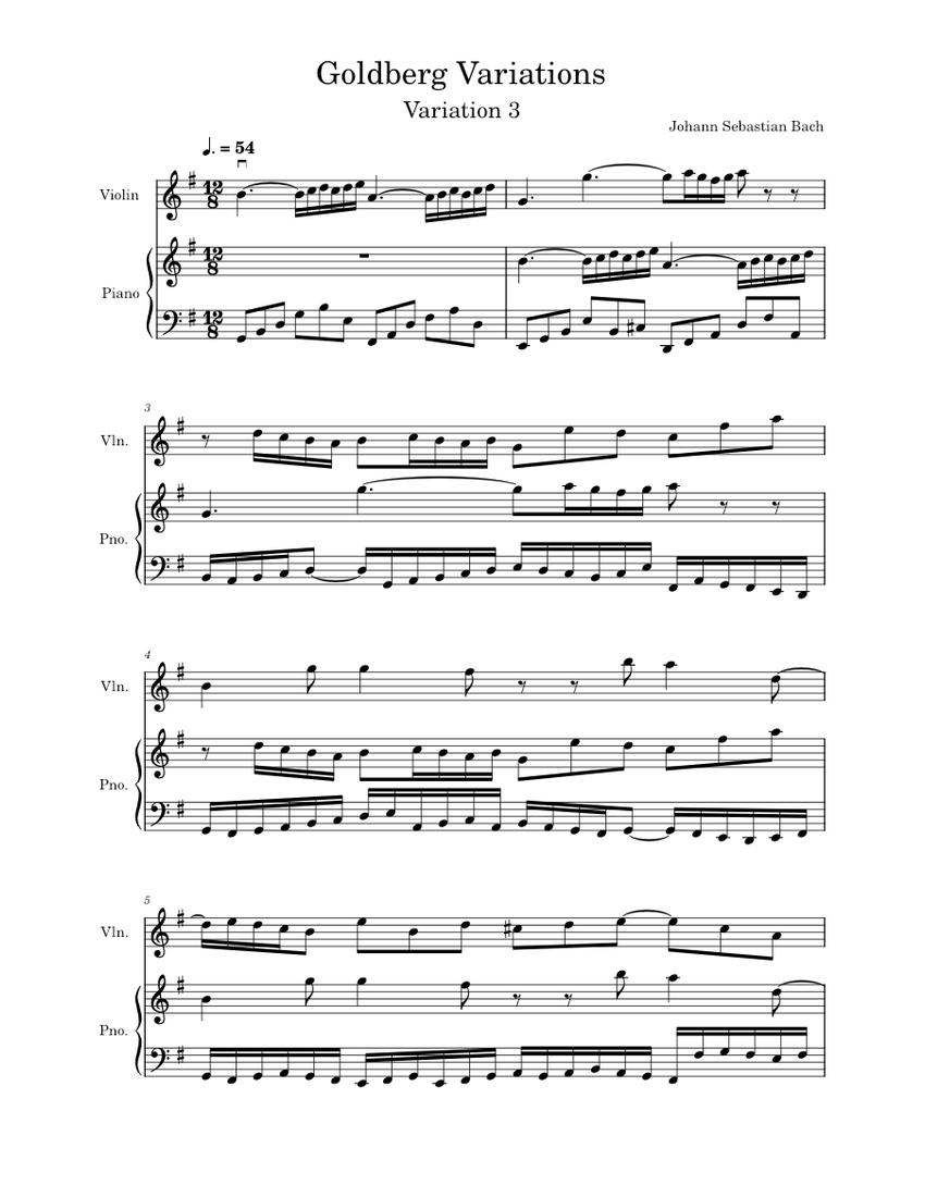 Goldberg Variations BWV 988 – Johann Sebastian Bach Goldberg Variations ...