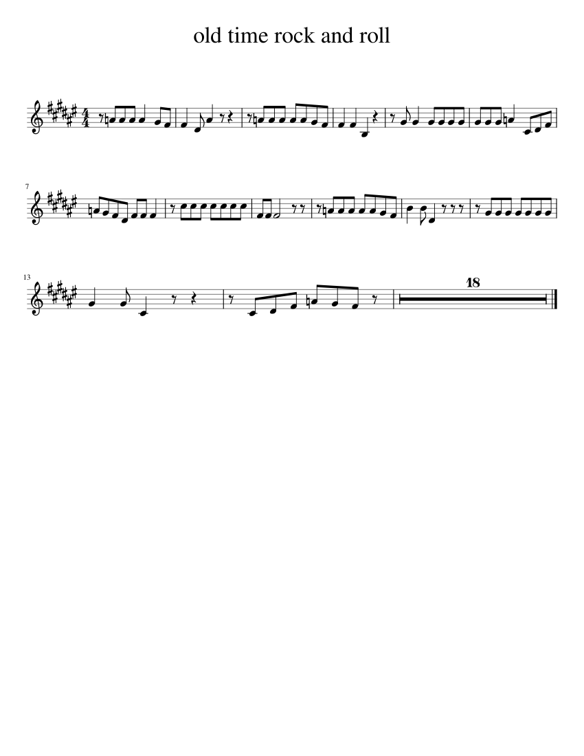 old time rock and roll Sheet Music for Piano (Solo) Easy | MuseScore.com