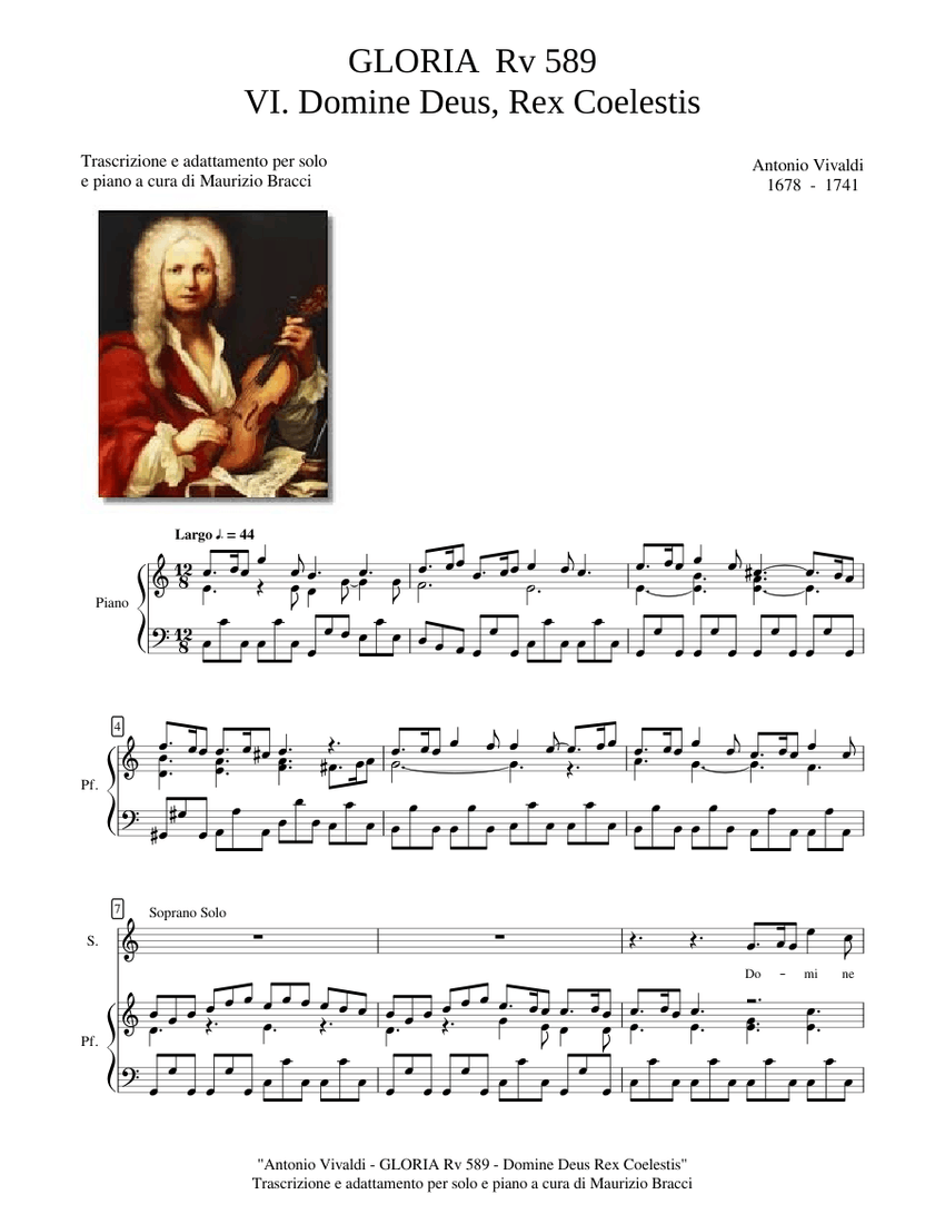 6 Domine Deus Rex Coelestis Sheet music for Piano, Soprano (Choral ...