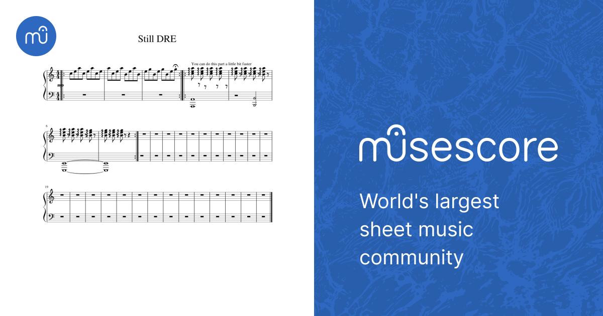 Still D.R.E. – Dr. Dre Still_DRE Sheet Music for Piano (Solo) Easy ...