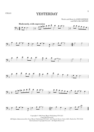 Play Official version of Yesterday Sheet Music by The Beatles for ...