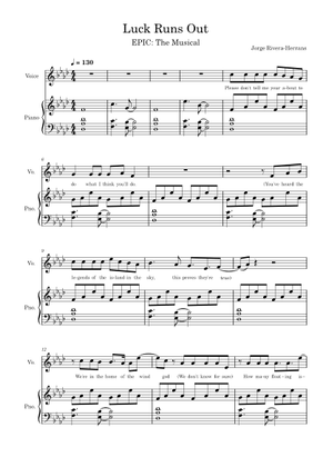 (WIP) Luck Runs Out - Epic the Musical Sheet Music for Piano (Solo ...
