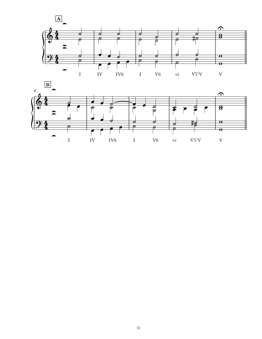 Voice Leading Example Sheet music for Piano (Solo) | Musescore.com