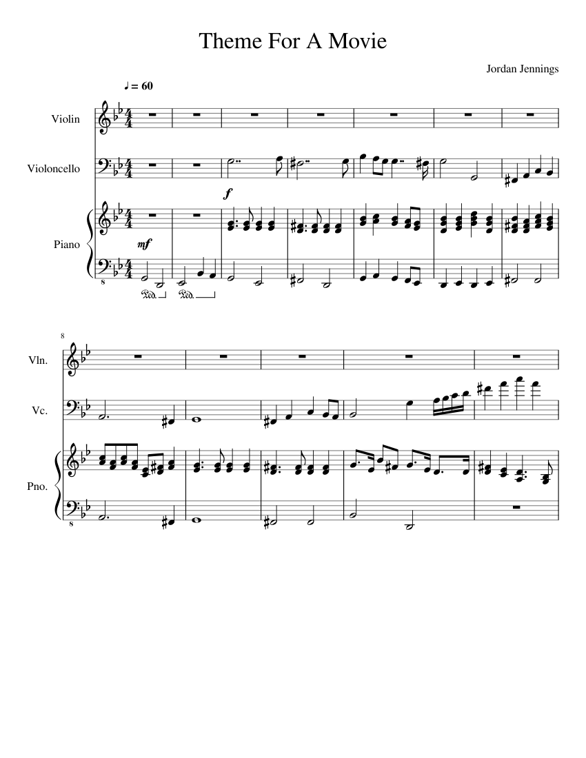 Theme For A Movie Sheet music for Piano, Violin, Cello (Piano Trio ...